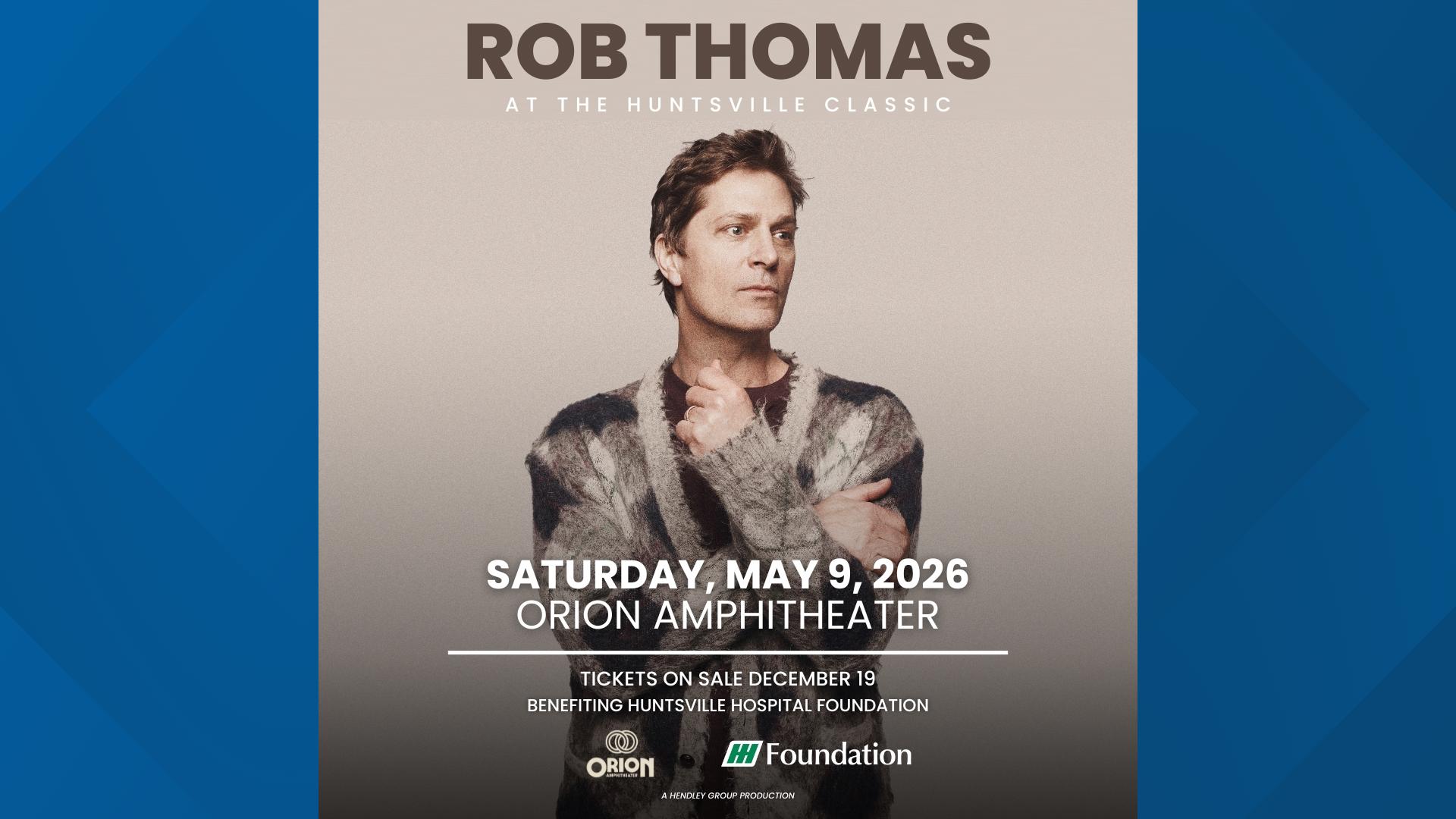 Grammy-winning singer-songwriter Rob Thomas to headline Huntsville ...