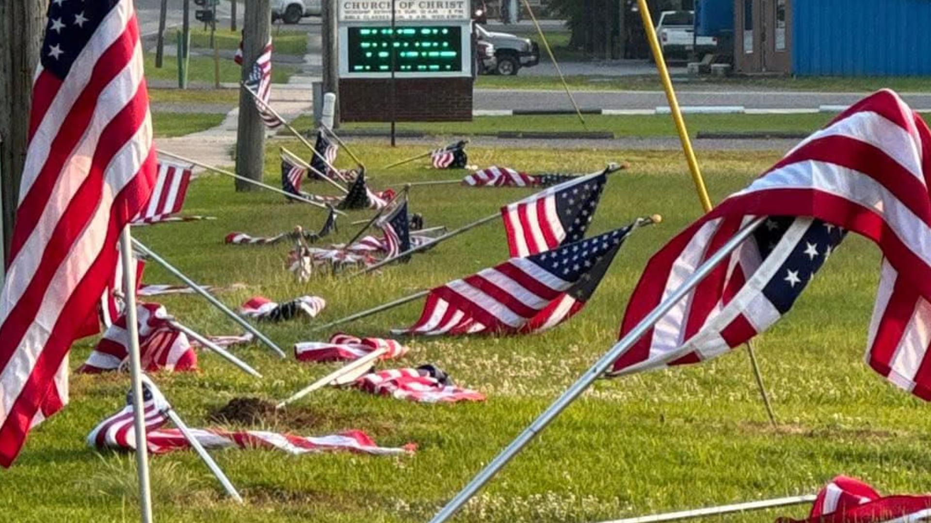Vandalized flags spark dialogue in Eva, Alabama's close-knit community ...