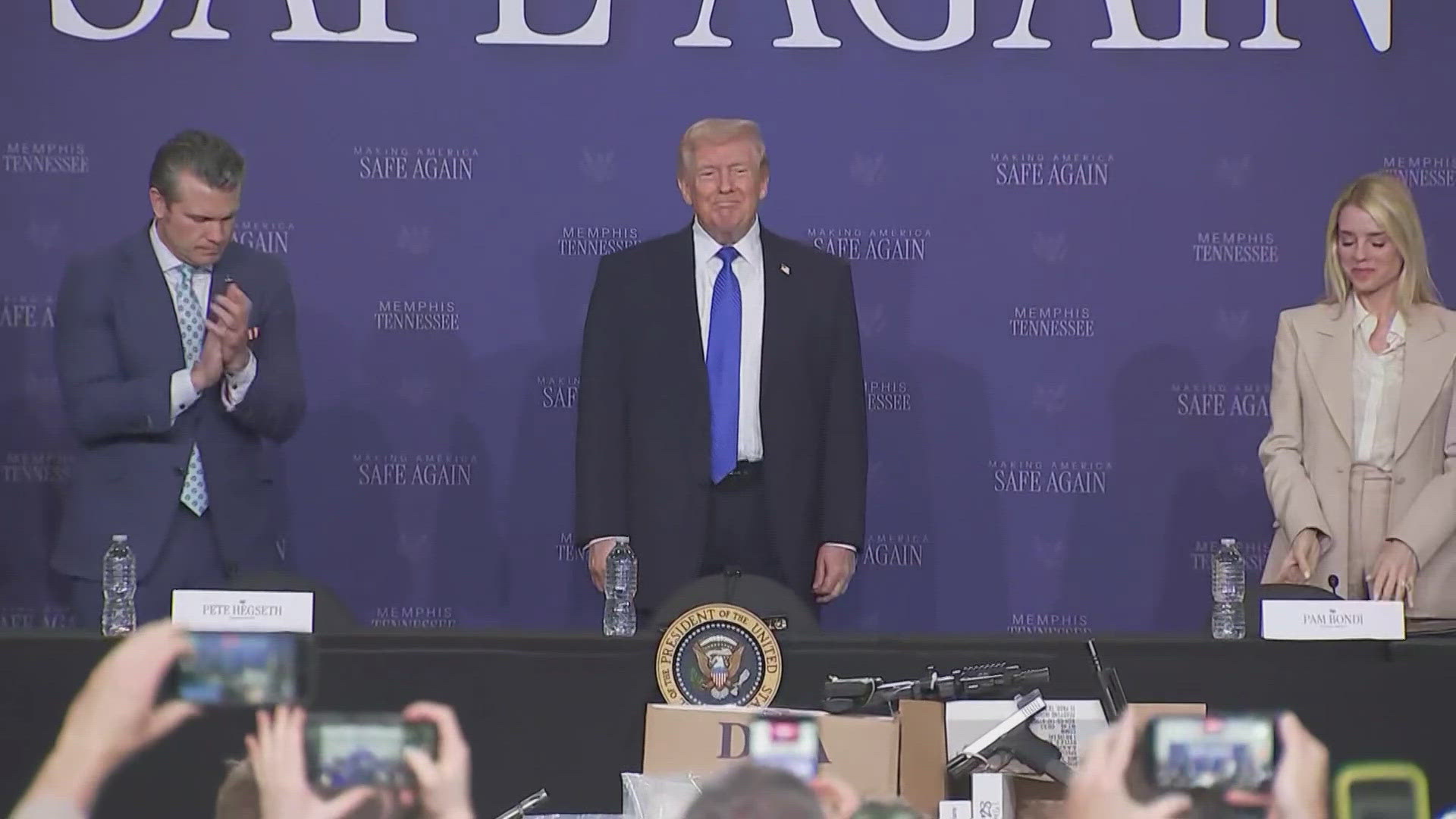 President Donald Trump visits Memphis to celebrate task force ...
