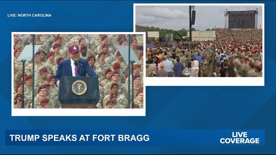 President Trump speaks at Ft. Bragg for Army's 250th birthday ...