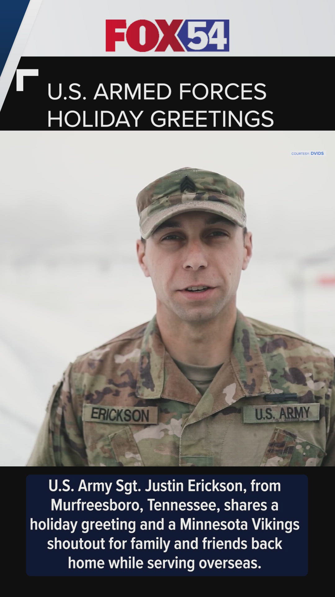 Holiday greeting from U.S. Army Sgt. Justin Erickson of Murfreesboro ...