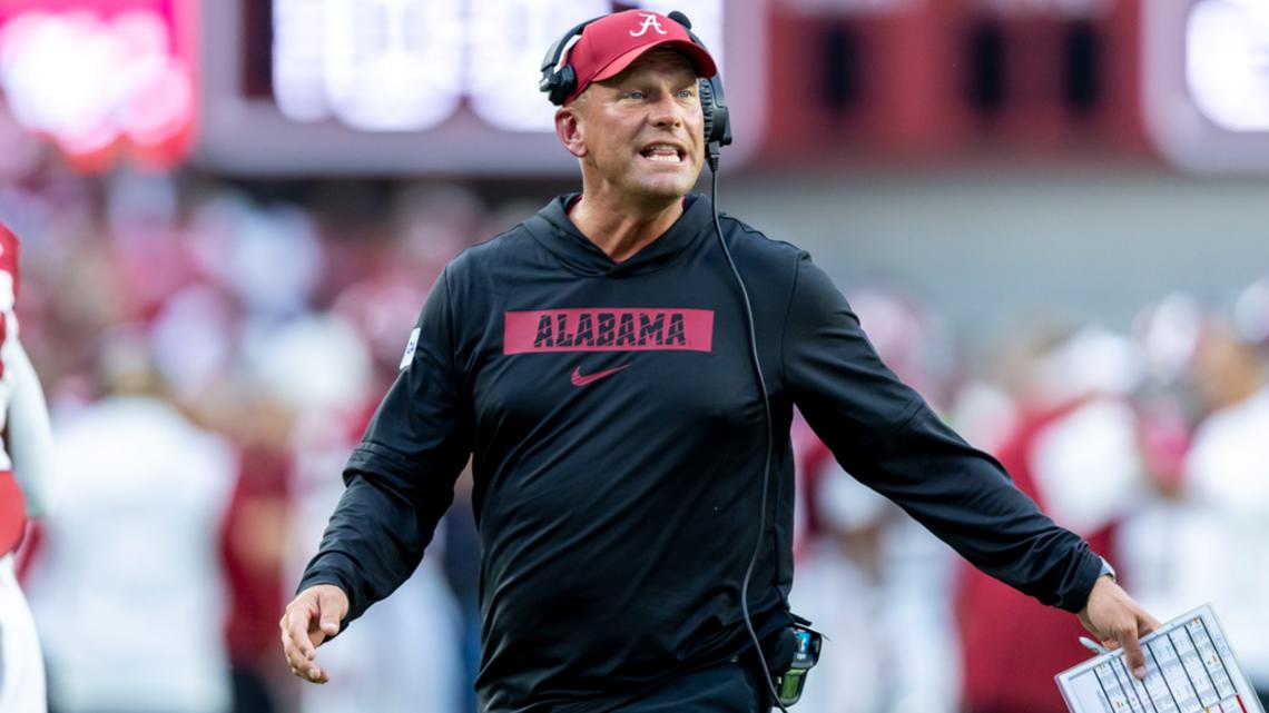 Alabama Football Coach Kalen DeBoer Western Kentucky Postgame Press ...