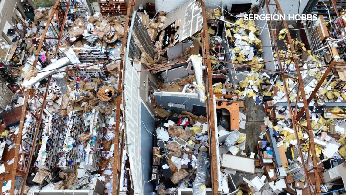 Drone imagery shows extent of damage caused by Athens tornado ...