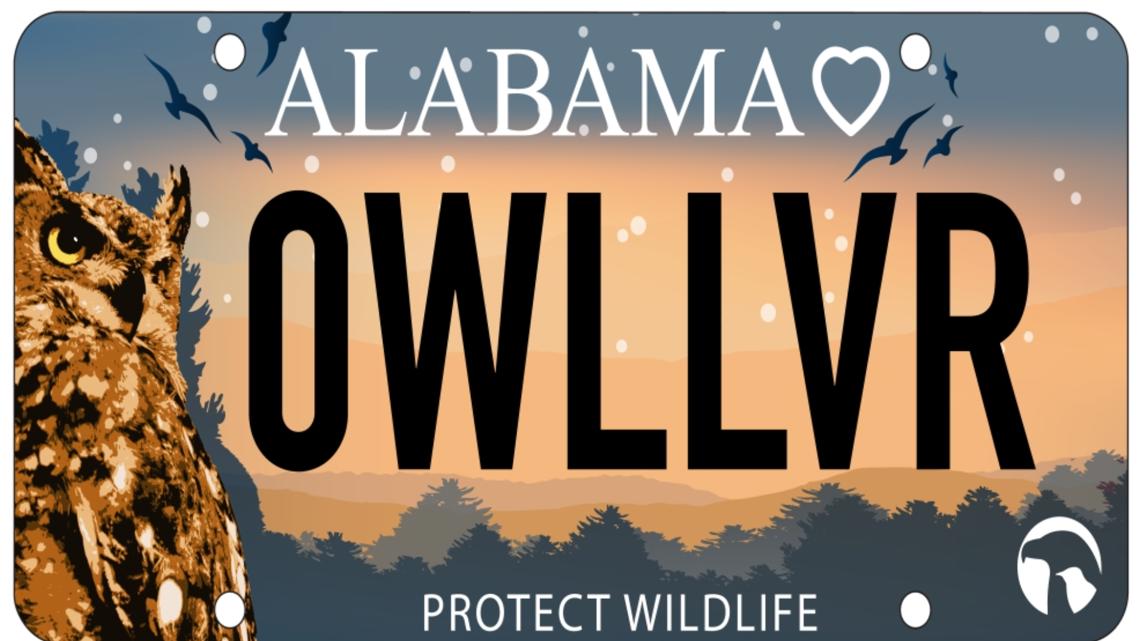 Support Alabama wildlife with a new Great Horned Owl license plate ...