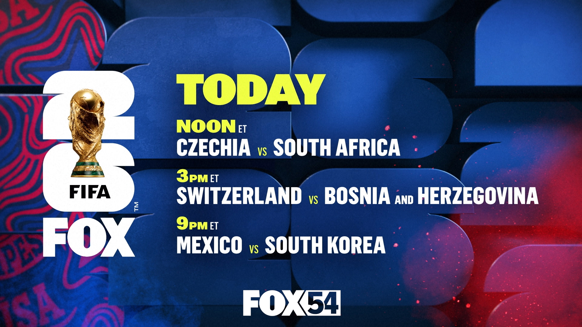 World Cup action today on FOX54! Don't miss a minute of the action ...