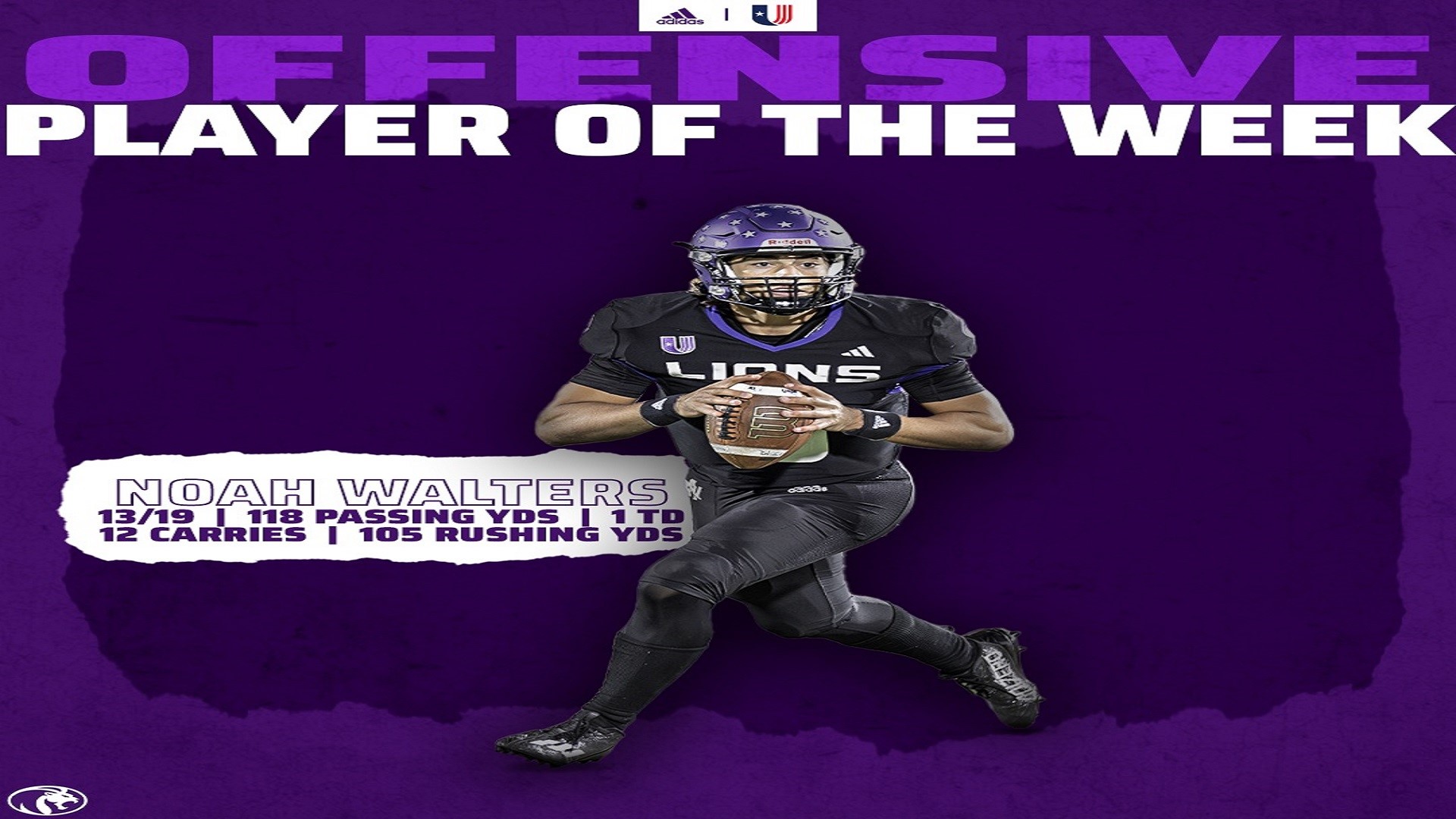 Noah Walters earns UAC Offensive Player of the Week honors | rocketcitynow.com