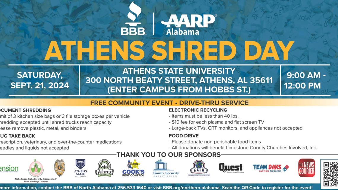 Athens Shred Day set for September 21 | rocketcitynow.com