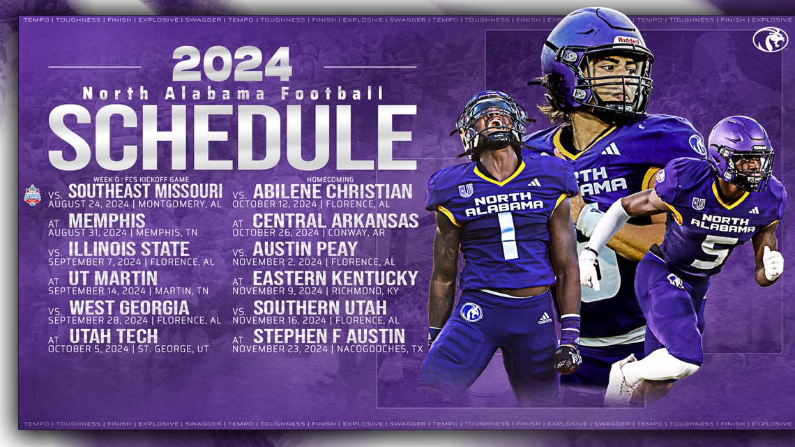 UNA releases 2024 football schedule | rocketcitynow.com