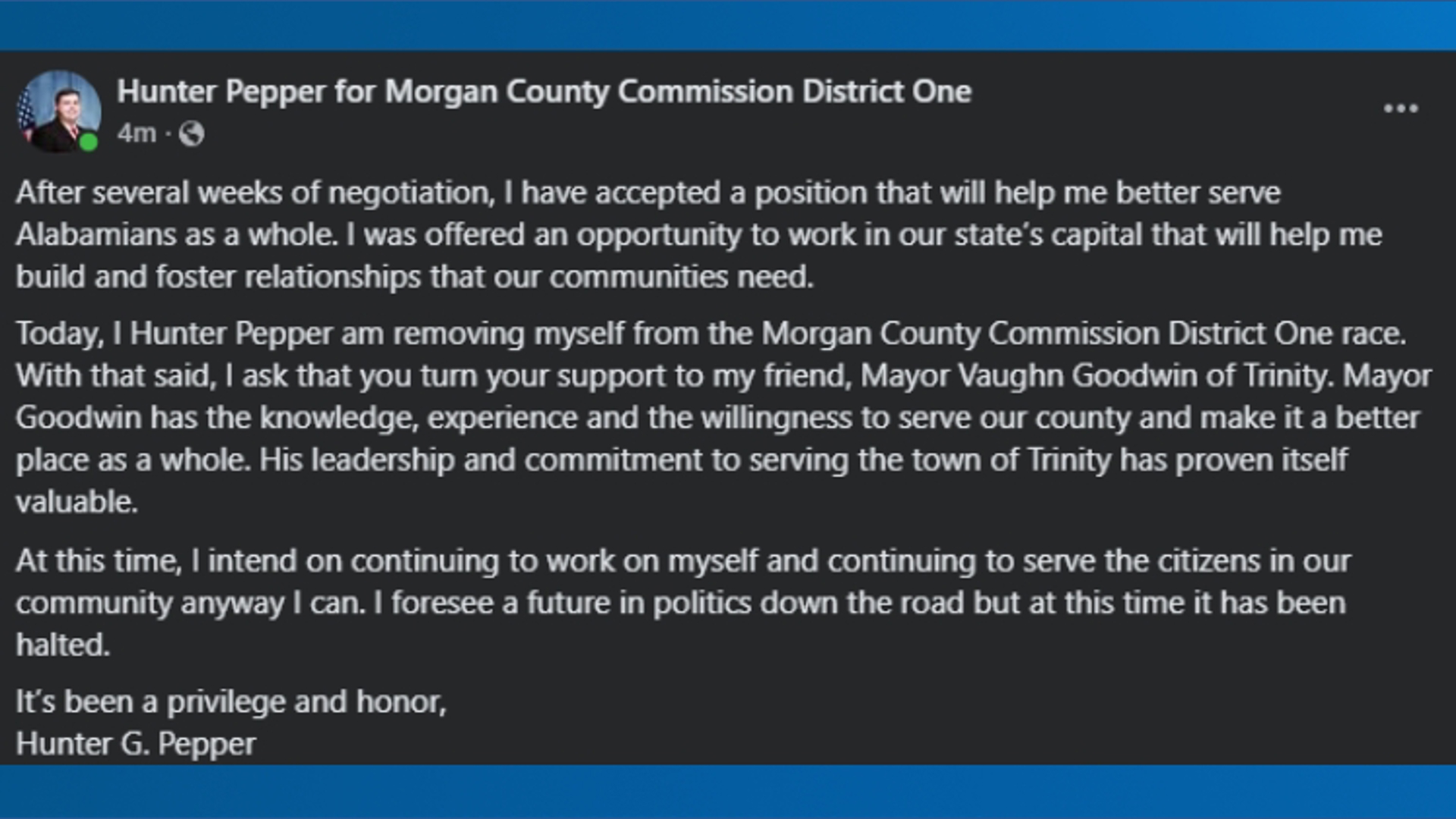 Former Decatur councilman drops out of Morgan County Commission race ...